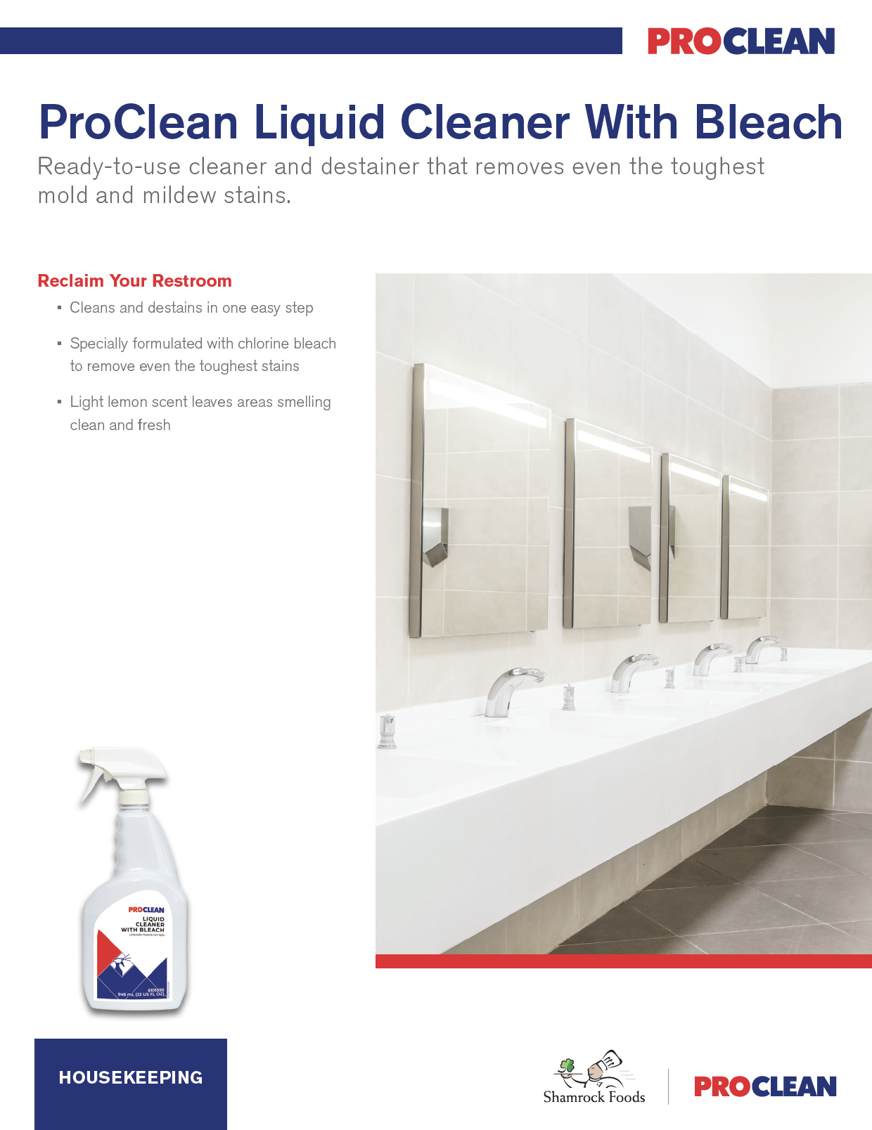 ProClean Liquid Cleaner with Bleach Sell Sheet