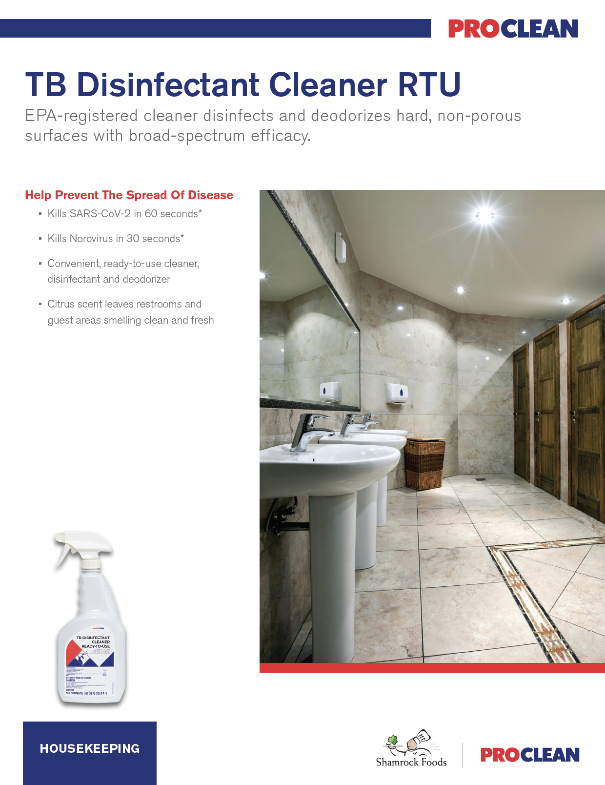 TB Disinfectant Cleaner RTU (ProClean) Sell Sheet