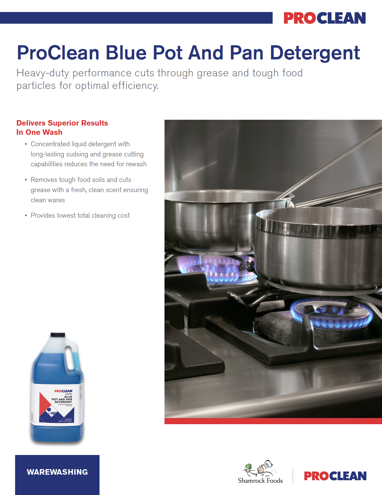 ProClean Blue Pot and Pan Detergent Sell Sheet