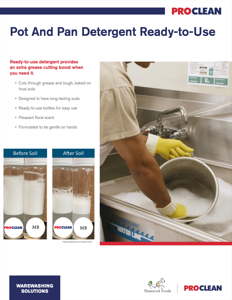 Proclean Pot and Pan Ready-to-Use Sell Sheet