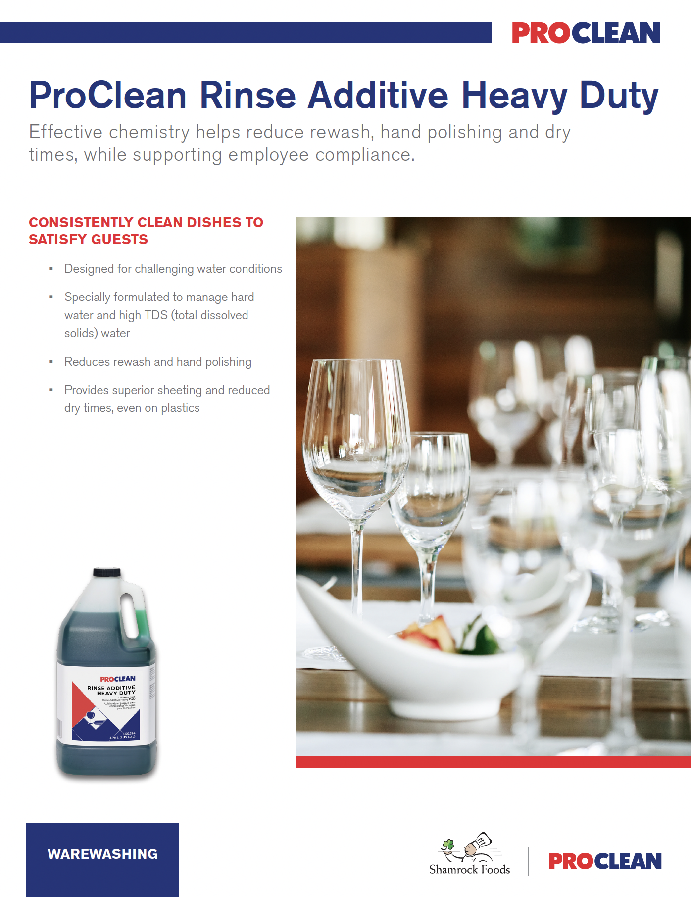 ProClean Rinse Additive Heavy Duty Sell Sheet