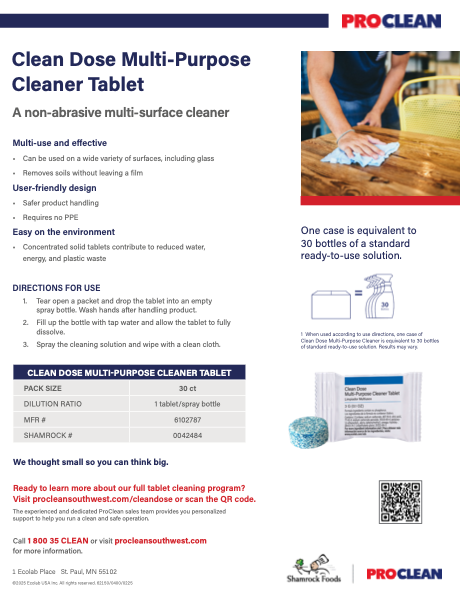 Proclean Clean Dose Multi-Purpose Cleaner Sell Sheet