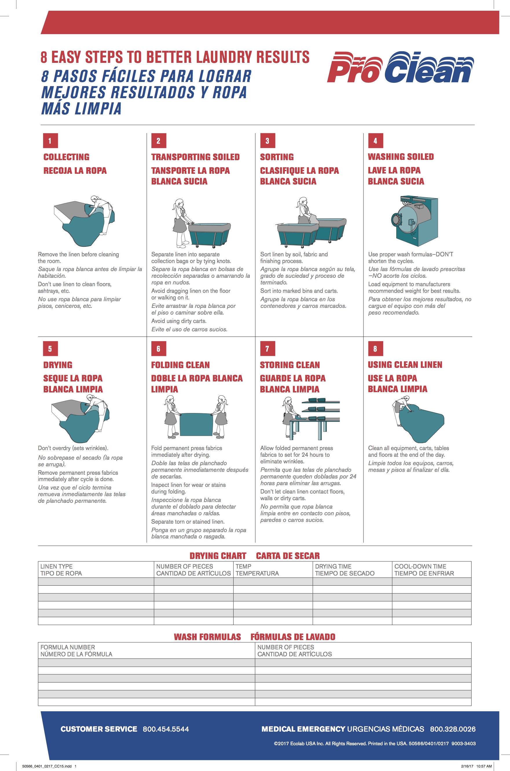 ProClean Laundry Results Wall Chart